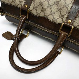 Gucci | Bags | Gucci Vintage Boston Bag Handbag Travel Unisex 97s 70s Gg Pattern Pigskin G ...